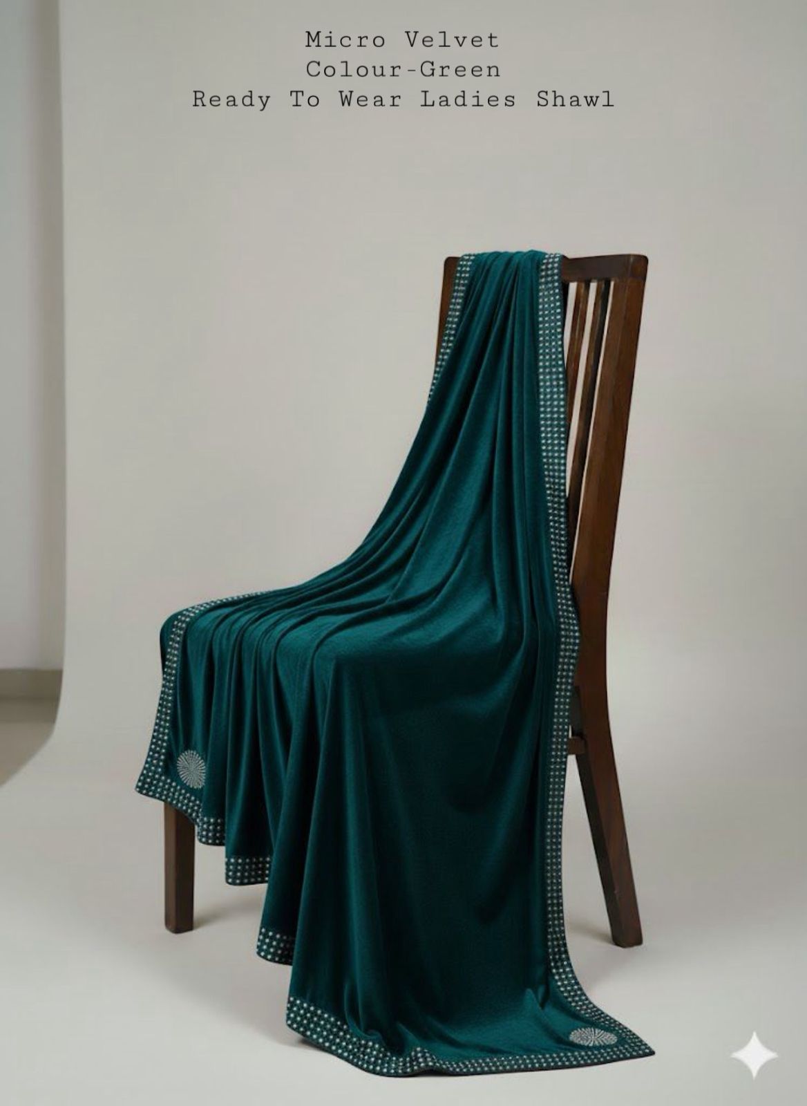 Fancy Velvet Shawl (Zinc) – Minhal Collection